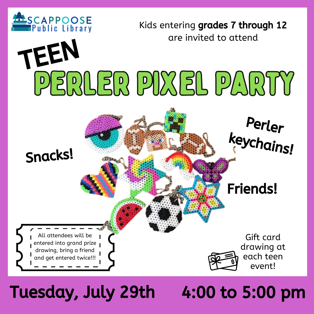 Perler Pixel Party Teen SRP 2025.png — Scappoose Public Library